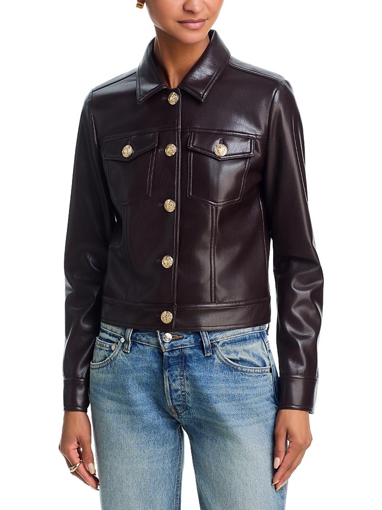 GENERATION LOVE Generation Love Bailey Faux Leather Jacket with Button Details
